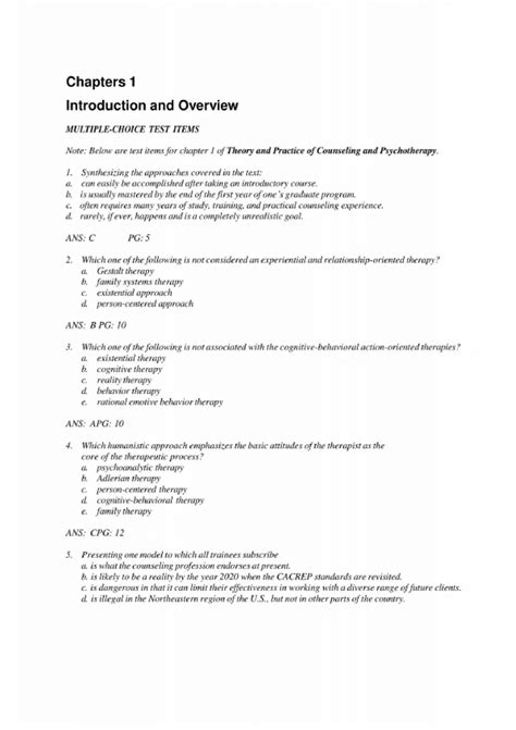 Complete Test Bank For Theory And Practice Of Counseling And