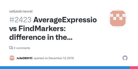 Averageexpression Vs Findmarkers Difference In The Avglogfc · Issue 2423 · Satijalabseurat