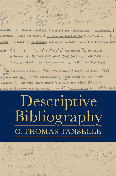 Descriptive Bibliography G Thomas Tanselle