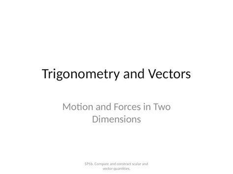 Pptx Trigonometry And Vectors Motion And Forces In Two Dimensions