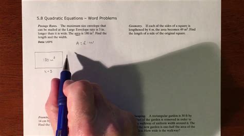 Quadratic Factoring Word Problem 1 Postage Rates Youtube
