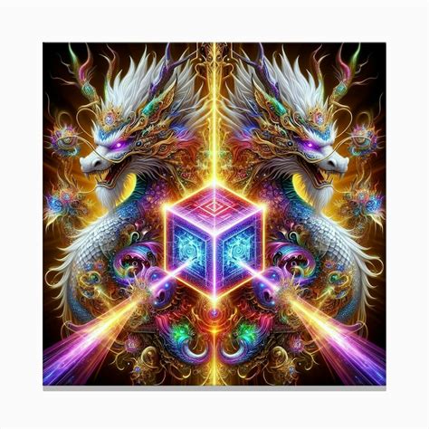 Dragon Cube Canvas Print By Marceden Fy