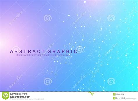 Technology Abstract Background With Connected Line And Dots Big Data Visualization Stock Vector