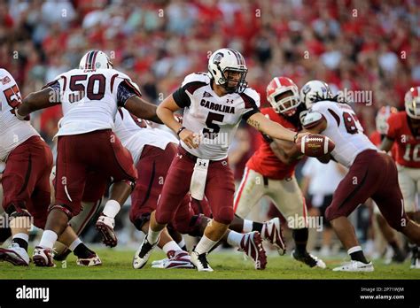 South Carolina Gamecocks Quarterback Stephen Garcia During An Ncaa