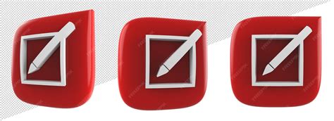 3d Illustration Of A Pen Button Premium Psd