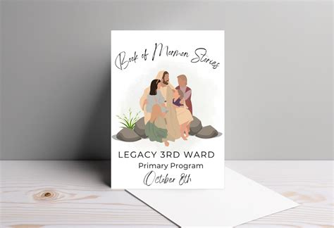 Editable Primary Presentation Invitation Book Of Mormon Heroes Theme Lds Program