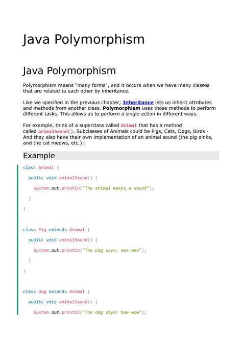 Java Polymorphism Copy Java Polymorphism Java Polymorphism