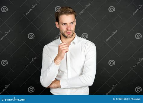 Classy And Elegant Handsome Man Dark Background Man In Classic Style