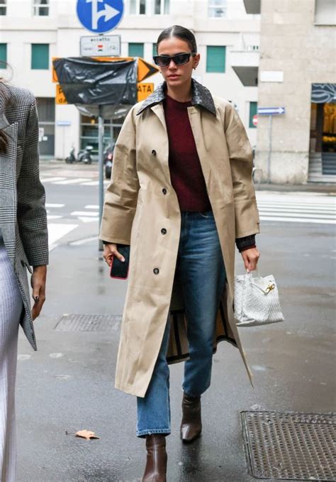 Bruna Marquezine Street Style Sporting A Bottega Veneta Coat And Bag