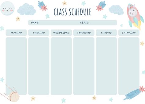 Online Editable Templates For School Schedules Free Schedule Template