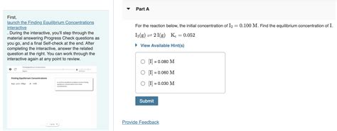 Solved First Launch The Finding Equilibrium Concentrations