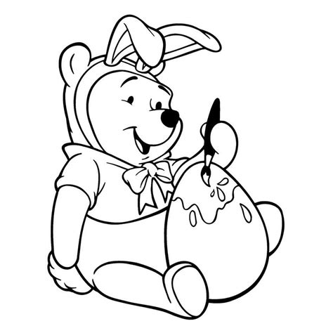 Раскраска Пасха с Винни Пухом распечатать или скачать