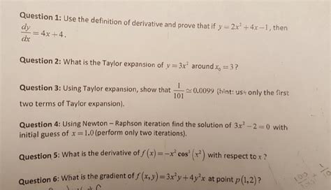 Solved Use The Definition Of Derivative And Prove That If Y