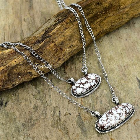 Navajo White Buffalo Turquoise Necklace Handmade Sterling Silver