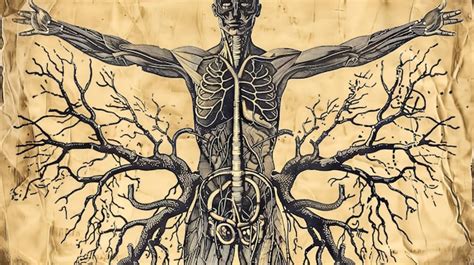 Premium Photo Vintage Anatomical Human Tree Illustration