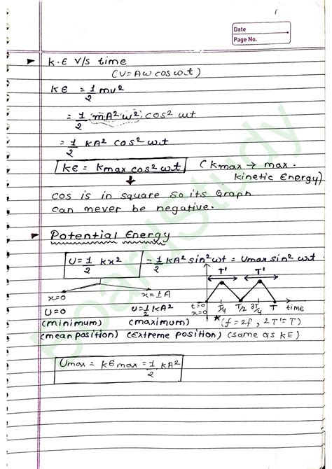 Ncert Class 11 Physics Chapter 13 Oscillations Notes Pdf Handwritten