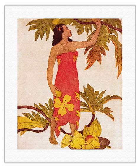 Breadfruit Girl Hawaii Royal Hawaiian Hotel Vintage Color