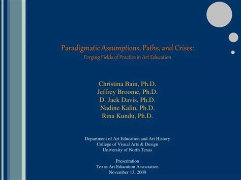 Ppt Paradigmatic Assumptions Paths And Crises Forging Fields Of