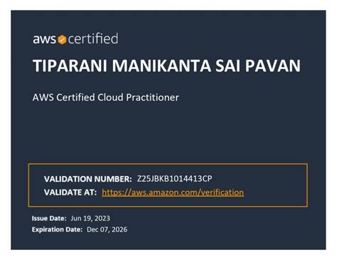 Awscertified Cloudpractitioner Aws Certification Cloudcomputing Tiparani Manikanta Sai Pavan