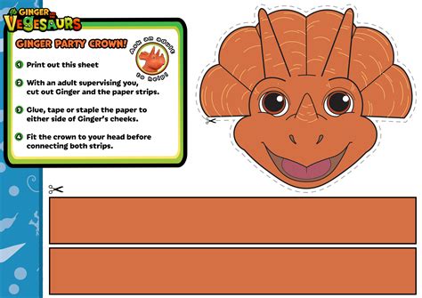 Vegesaurs Activity Sheets Ginger Party Crown