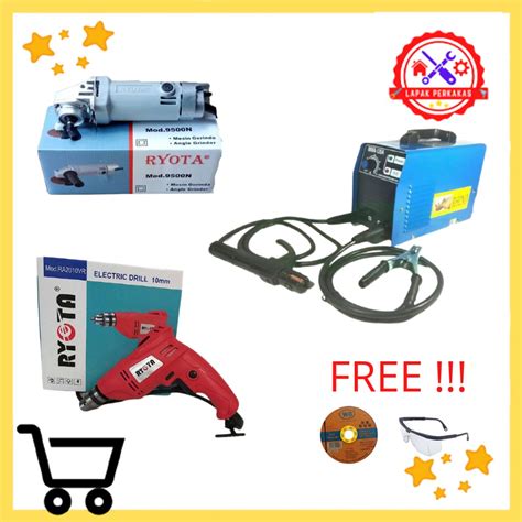 Jual Paket Ryota Bor 10 Mm Ryota Gerinda 9500n Las Rhino 450 W 120