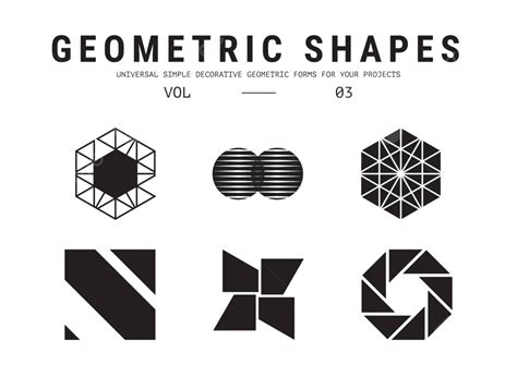 Universal Geometric Shapes Set Mathematics Cube Simple Vector
