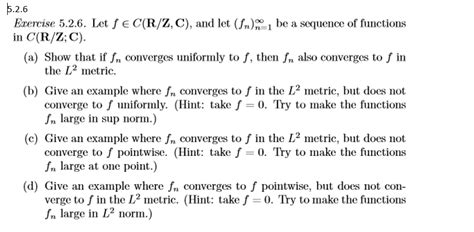 solved 2 6 erercise 5 2 6 let f є c r z c and let in