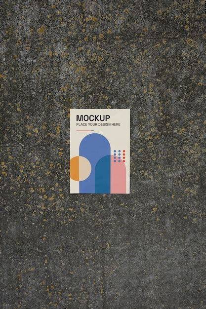 질감 콘크리트 벽 이랑에 기하학적 포스터 무료 Psd 파일