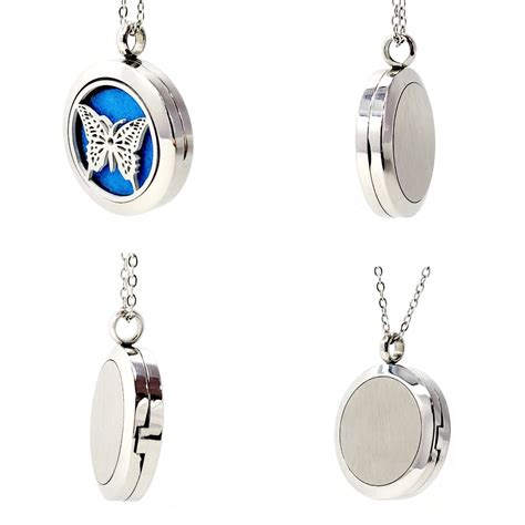 Colar Difusor Borboleta Em AÇo InoxidÁvel AntialÉrgico Prata Aromear Aromaterapia E