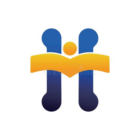 Modern H Letter Color Gradation Logo Design Stock Vector Illustration