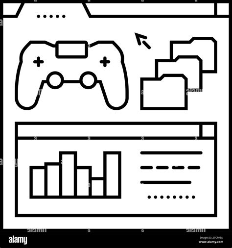 Analytics Game Development Line Icon Vector Illustration Stock Vector