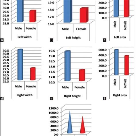 Bar Graphs Showing Differences Between The Means Of The Male And Female Download Scientific