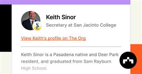 Keith Sinor Secretary At San Jacinto College The Org