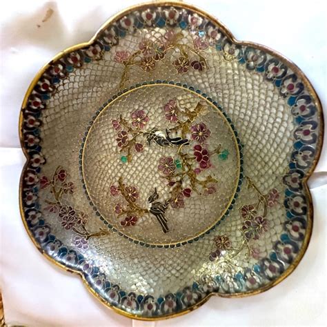 Accents Vintage Chinese Plique A Jour Translucent Cloisonne Plate 5