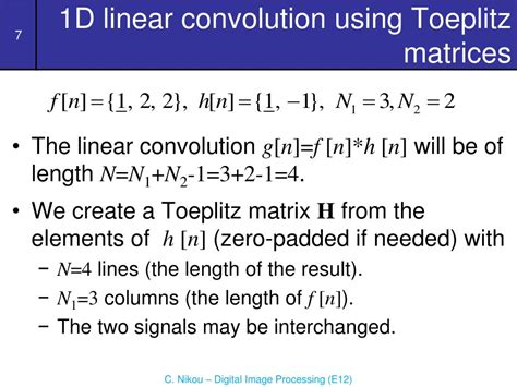 PPT Filtering In The Frequency Domain Circulant Matrices And Convolution PowerPoint