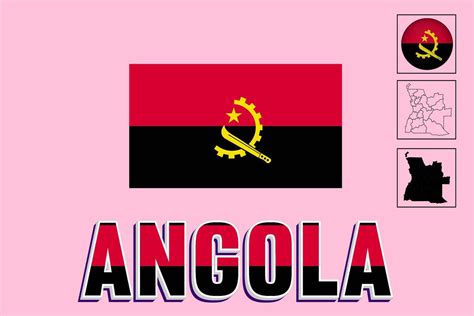 Angola Map And Angola Flag Vector Drawing 41021017 Vector Art At Vecteezy