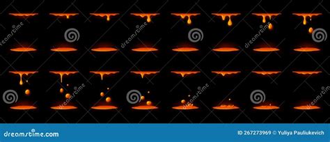 Liquid Lava Burning Splashes Of Volcano Lava Magma Exact Vector