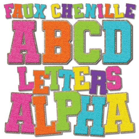 Chenille Patch Letters Clipart Etsy
