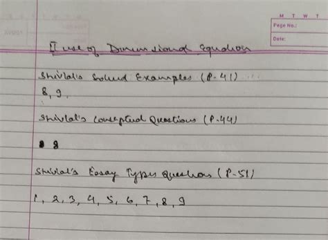 Ii Use Of Dimensional Equation Physics Assignment Teachmint