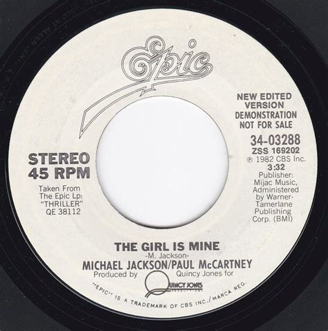 Paul Mccartney Michael Jackson The Girl Is Mine Us Promo 45 Version 2