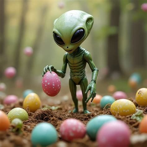 Alien Themed Easter Celebration Stock Illustration Illustration Of Surreal Interaction 363240289