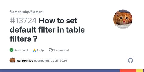 How To Set Default Filter In Table Filters · Filamentphp Filament