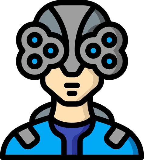 A Man Wearing A Helmet With Two Controllers On His Head 51404188 Vector Art At Vecteezy