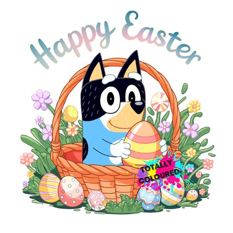 Bluey Easter Bucket Decals Totally Coloured