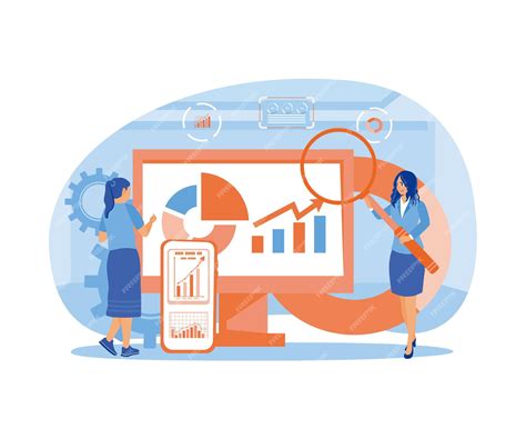 Premium Vector Businesswoman Analyzing Infographic Data Search For