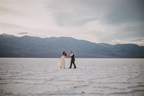 Salt Flats Winter Sunset Elopement At Badwater Basin In Death Valley