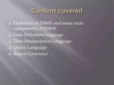 Main Components Of Database Management Systemspptx Databases Computer Software And Applications