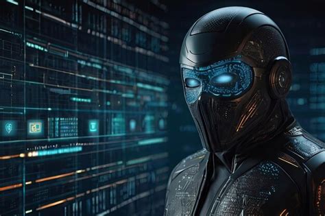 Premium Photo Futuristic Cybersecurity Protecting Virtual Databases With Ai Firewall Enhancing