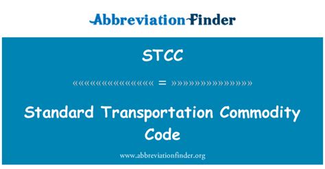 Stcc Significa Código De Las Mercancías De Transporte Estándar