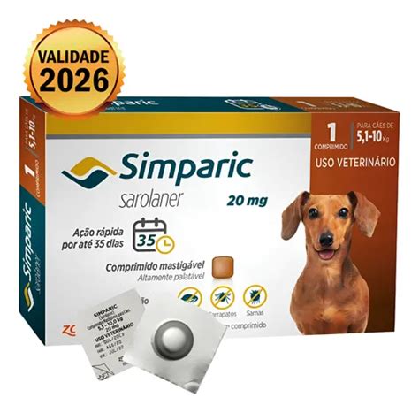 Antipulgas Simparic 20mg Cães 5 A 10kg 1 Comprimido S Caixa Mercadolivre